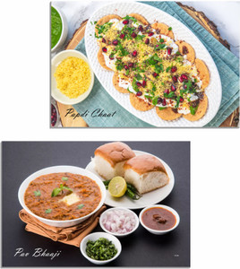 Papdi Chaat Poster, Pav Bhaaji Food Posters (12 x 18 inch), South India ...