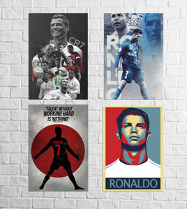 Ronaldo CR7 Posters (Matte 300 GSM Paper, 13x19-inch, Multicolour) -Set ...