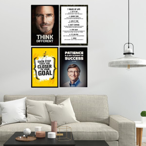 Inspirational Motivational Wall Abstract Framed Poster Set of 4 | With ...
