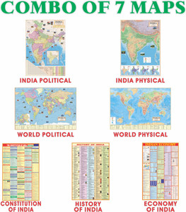 India & World Map ( Both Political & Physical ) with Constitution of ...