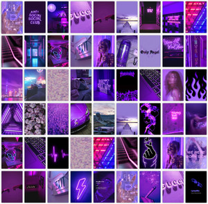 Pack of 54 Purple Aesthetic Posters Collage Kit For Wall Fine Art Print ...