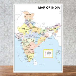 Poster India Map Beautiful sl-4620 (Wall Poster, 13x19 Inches, Matte ...