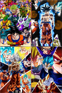 Dragon Ball Z Anime 4 Poster Combo|Goku,Vegeta,Gohan,Frieza,Bulma ...