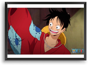 ANIME POSTER FRAME - LUFFY (ONE PIECE) - Black Framed Wall Poster For ...