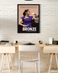 Saina Nehwal Frame Poster With Glass Size 08*12 | Home Decor And Office ...
