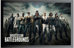 Pubg Game Frame Poster For Room Synthetic Wood Gloss Lamination F135 ...