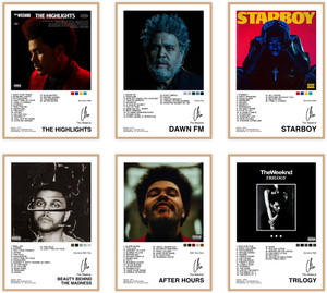 Pack of 6 - Weeknd Music Album Art Wall Posters 8x12 inch (A4 Size ...