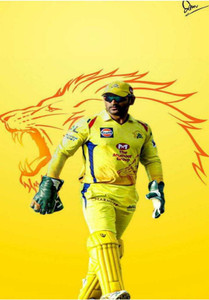 IPL Cricket Team CSK Chennai Super King M.S Dhoni Photo Poster_iplms5 ...