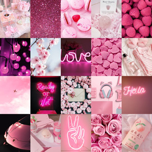Pink theme photo poster prints, 4x6 inch collage set of 20 photos ...