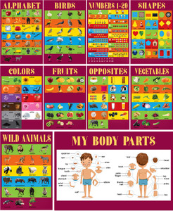 ENGLISH CHART RED Paper Print - Educational, Animals, Children, Nature ...