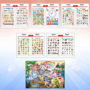 GIANT UNICORN COLOURING POSTER, 2 IN 1 ALPHABET AND NUMBER 1-10, 2 IN 1 ...