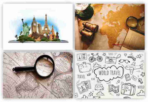 Pack of 4 HD Maps Wall Poster 12x18 Inch I 300 GSM I Unframed Poster ...