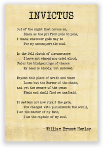 Recycled Material Invictus Poetry William Ernest Henley Matte Wall ...
