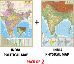 INDIA POLITICAL AND PHYSICAL MAP CHART Both map size :(Both Map Size ...