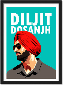 Diljit Dosanjh Large Framed Poster for Room & Office(13x19 inch,Framed ...