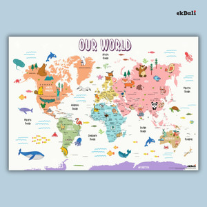 Explore the World with Fun World Map for Kids: Learn Countries ...