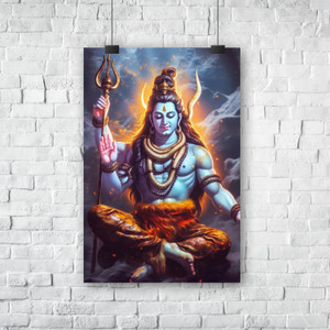 Lord Mahesh Mahadev | Unframed Paper Wall Poster | 12 x 18 inch (30 x ...