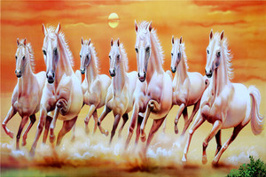 7 Horse Wall Poster | 7 Horse Poster | Lucky Seven Horses Running Vastu ...
