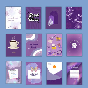 Premium Purple Posters – 12 Pack – 6 x 9 Inches – Motivational Decor ...