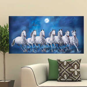 lucky seven horses running at sunrise ll 7 horse vastu poster in vinyl ...