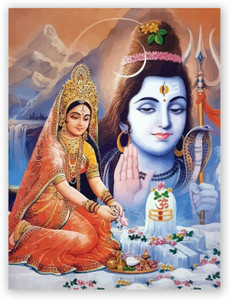 Hindu Goddess Maa Parvati And Lord Shiva Digital Photo Poster With Uv ...
