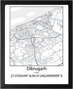Dibrugarh,Assam,India UNFRAMED Minimalist Map Line Art Print Poster ...