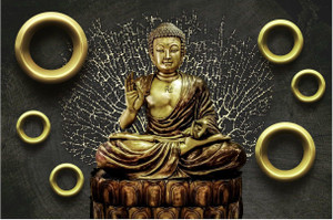 3D UNIQUE BLACK WITH GOLDEN Gautama Buddha decorative wall poster ...