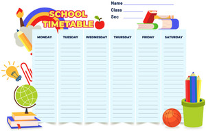 School Timetable Chart for Kids | School Time Table Poster for Room ...