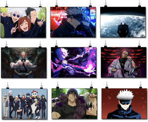 Pack of 9 Jujutsu Kaisen Poster Photo Set | Jjk Classic Anime Wall ...