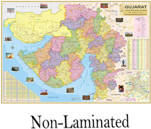 GUJARAT MAP size : 100x70 centimeter (40"x28" inch) With Fact & Figure ...