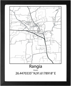 Rangia,Assam,India UNFRAMED Minimalist Map Line Art Print Poster Wall ...