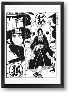 ANIME POSTER FRAME - ITACHI UCHIHA MANGA NARUTO - Black Framed Wall ...