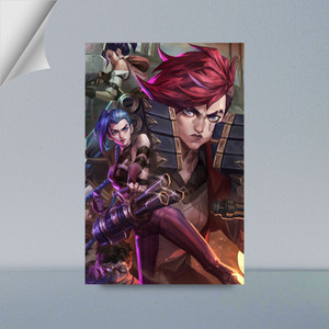 Unique Decor | JINX VI | ARCANE | ANIME | 300 GSM A4 FRAMED POSTER FOR ...