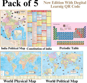 Complete UPSC Maps & Charts Set of 5 – Indian Political, World ...