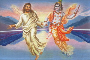 Lord Krishna With Jesus Poster (12x18 Inch, 300GSM Thick Paper with ...