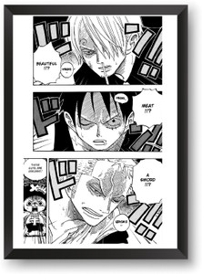 ANIME POSTER FRAME - ONE PIECE MANGA PANEL HD QUALITY - Black Framed ...