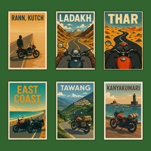 Retro Travel Poster India | Ladakh, Manali, Thar, Tawang, Kanyakumari ...