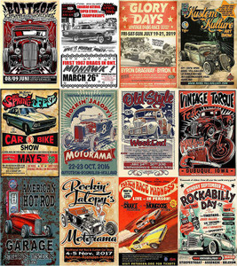 Vintage Car Posters Decal - Bigger Size than Wall Collage Kit, Easy ...