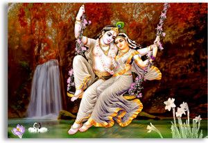Shree Radha Krishna Playing Jhula Poster HD God Poster For Home Decor ...