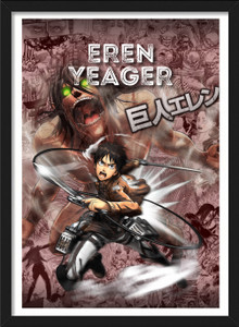 Eren Yeager x Founding Titan | Attack on titan Characters Framed Poster ...