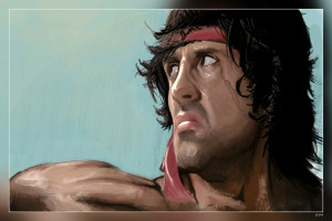 Rambo Sylvester Stallone Artwork Matte Finish Poster Paper Print ...