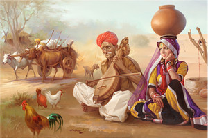 Rajasthani Photo Frame | Rajasthani Painting Fine Art Print - Abstract ...