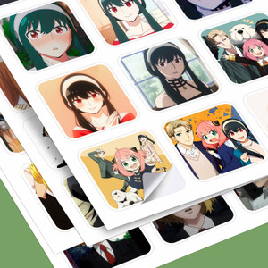 Anime Sticker Sheets Small Round Corner Stickers ( Set of 4 Different ...