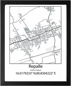 Repalle,Andhra Pradesh,India UNFRAMED Minimalist Map Line Art Print ...