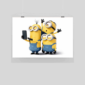 Minions taking Selfie Poster For Wall, A4 Size Poster for Kids Room ...