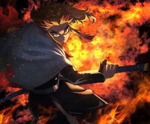 Kimetsu No Yaiba Ufotable Rengoku Kyoujurou Hara Kenshi Matte Finish ...