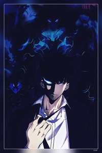 Solo Leveling Anime Black Boy Cool Otaku Weeb Zedge Matte Finish Poster ...