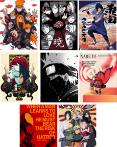 Naruto Wall Posters Set of 8 A4 Size - Naruto Stickers wall collage kit ...