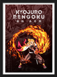 Rengoku Frame Hashira | Demon Slayer Characters | Anime Framed Poster ...
