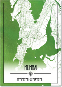 Mumbai Map I Mumbai I Wall Poster A4 Fine Art Print - Maps posters in ...
